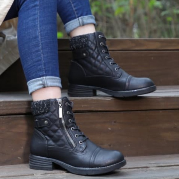 Wanted | Shoes | Wanted Women Combat Boots Lace Up Ankle Booties Size 1 ...